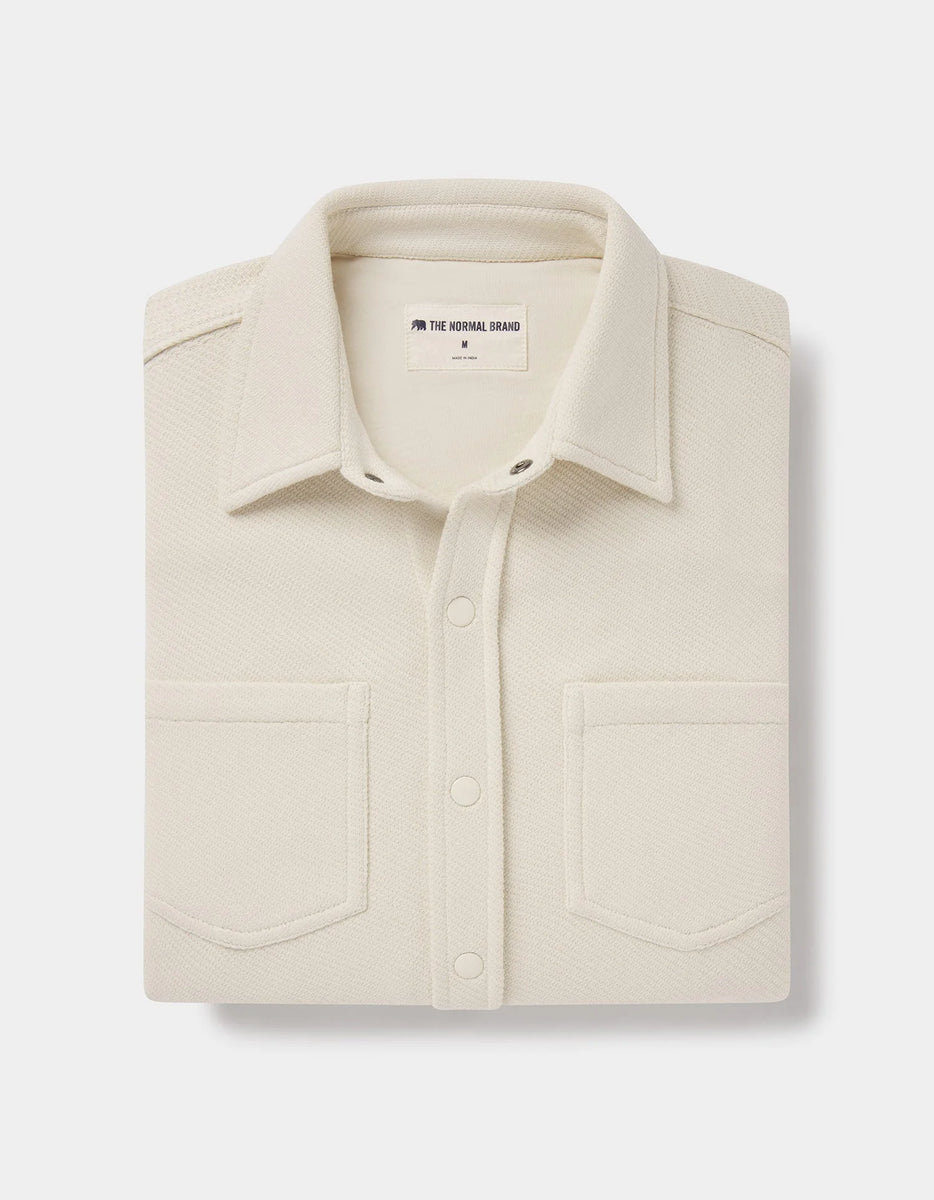 Looped Terry Button Up - Ecru – Mac & Clay